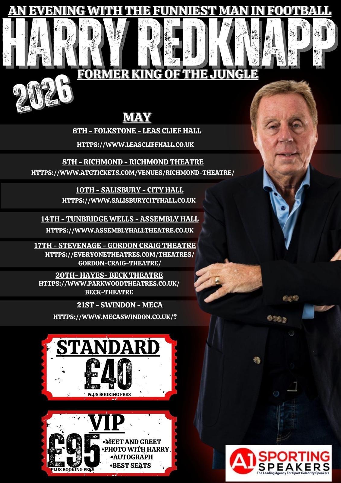 Harry Redknapp Tour Dates 2026 Updated! An Evening with Harry Redknapp ...